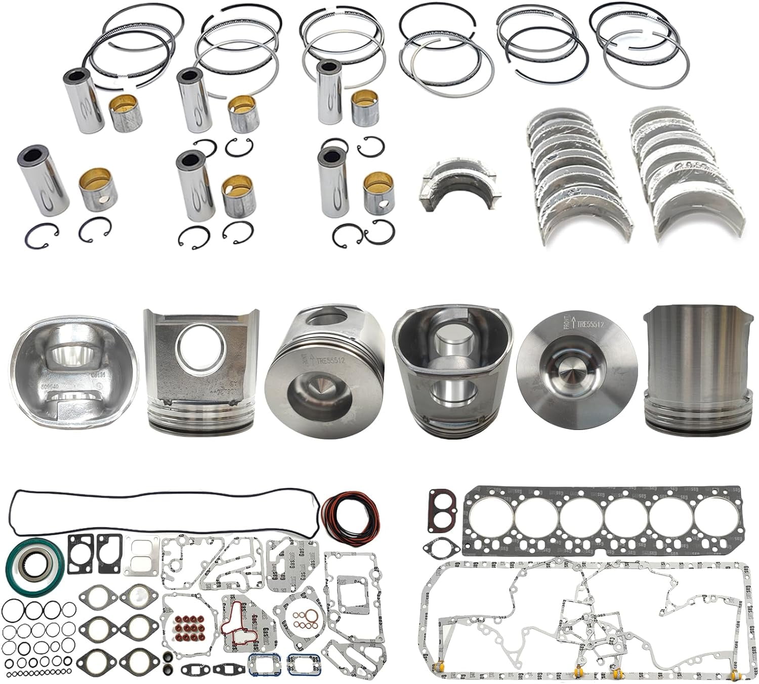 6068 Overhaul Rebuild Kit (No cylinder liner and valve) For John Deere ...