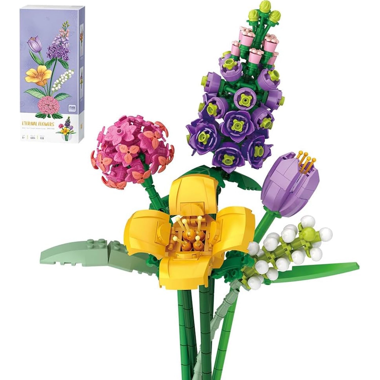 ZOGYMOZ 608 Pcs Flower Building Set for Mother's Day gifts, Artificial ...