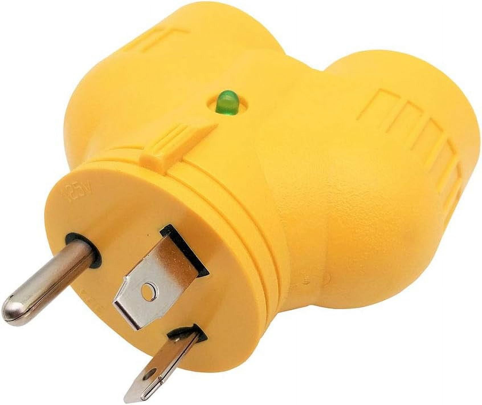 60882 Adapter RV 30A Plug TT-30P to (2) 5-20R (T-Blade 5-15R) Receptle ...