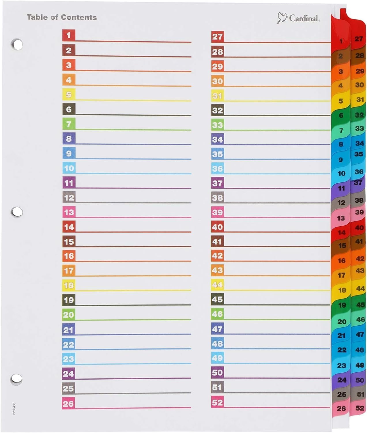 60990 OneStep Printable Table of Contents/Dividers, 52-Tab, 11 x 8 1/2 ...