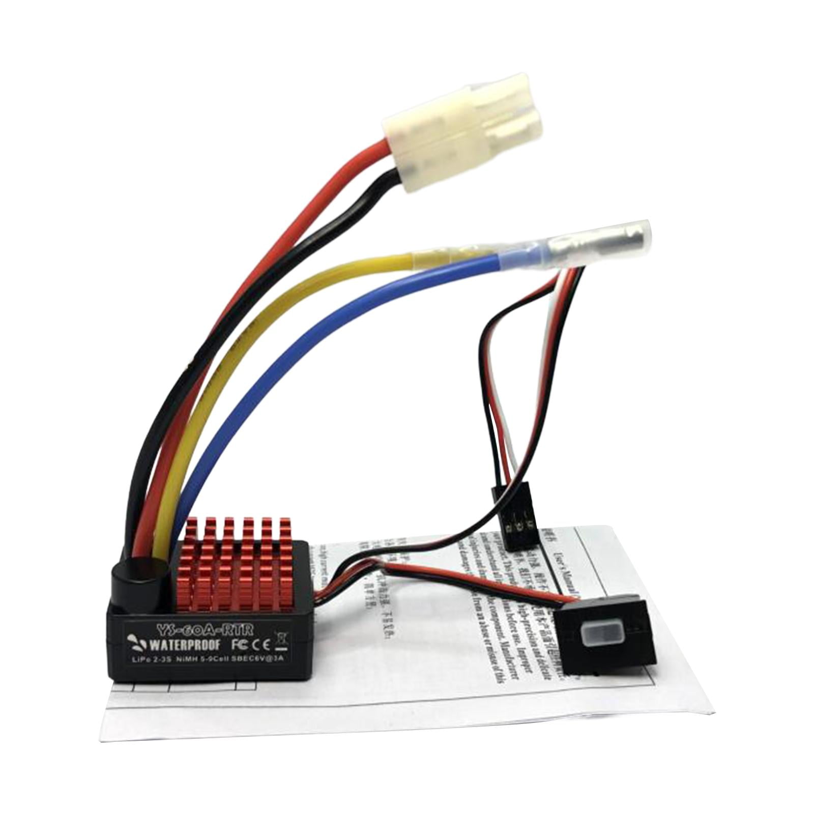 60A Brushed Waterproof ESC RC Speed Controller Durable Built in 3 Modes ...