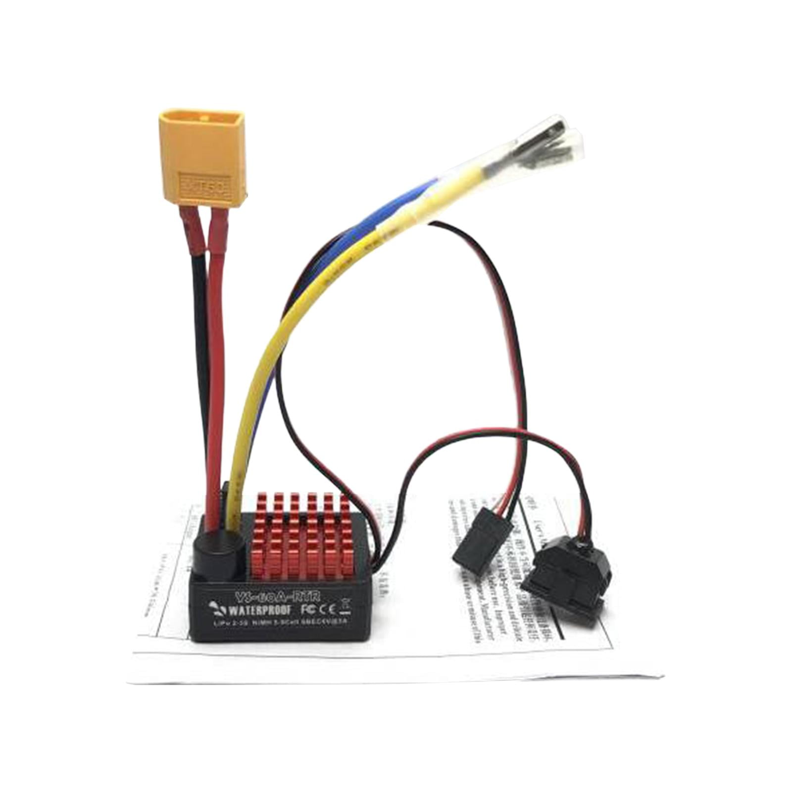60A Brushed Waterproof ESC RC Speed Controller Durable Built in 3 Modes ...