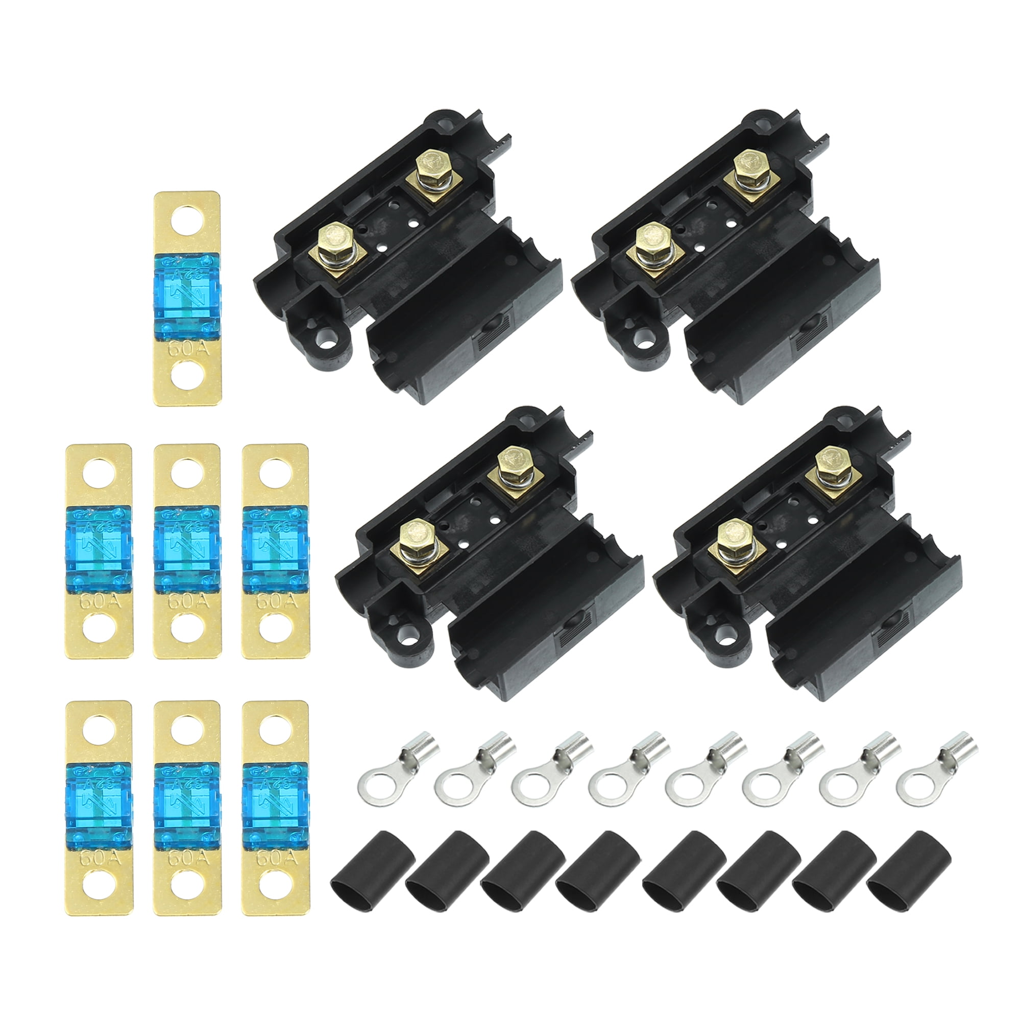 60A Fuse Kit 4 ANS Holders 7 x 60 AMP Fuses 8 x Heat Shrinks 8 x Cable ...