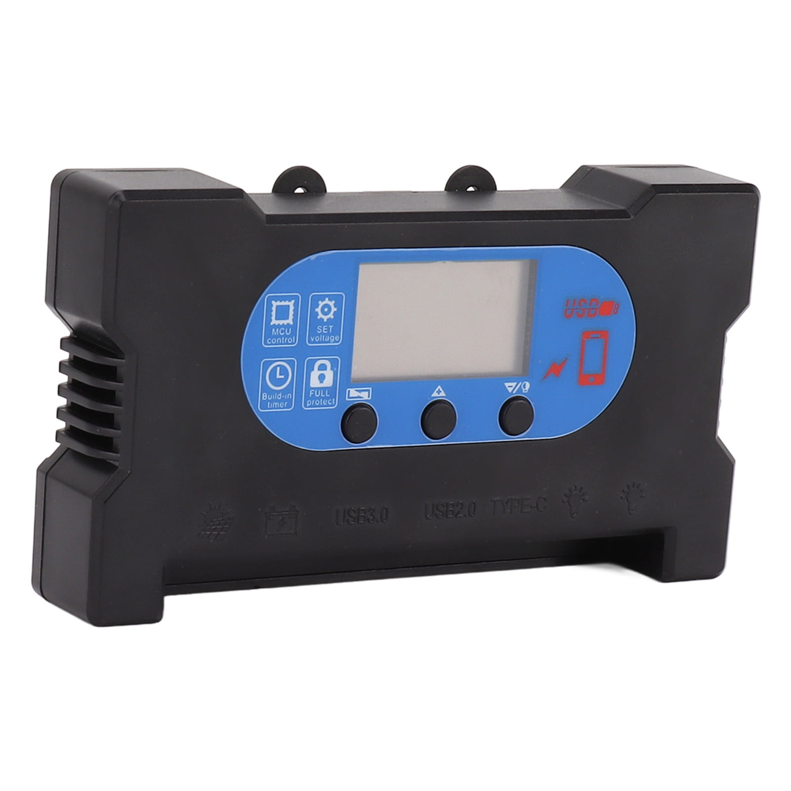 60A Solar Charge Controller, Solar Panel Regulator with Adjustable LCD Display Dual USB Port ...