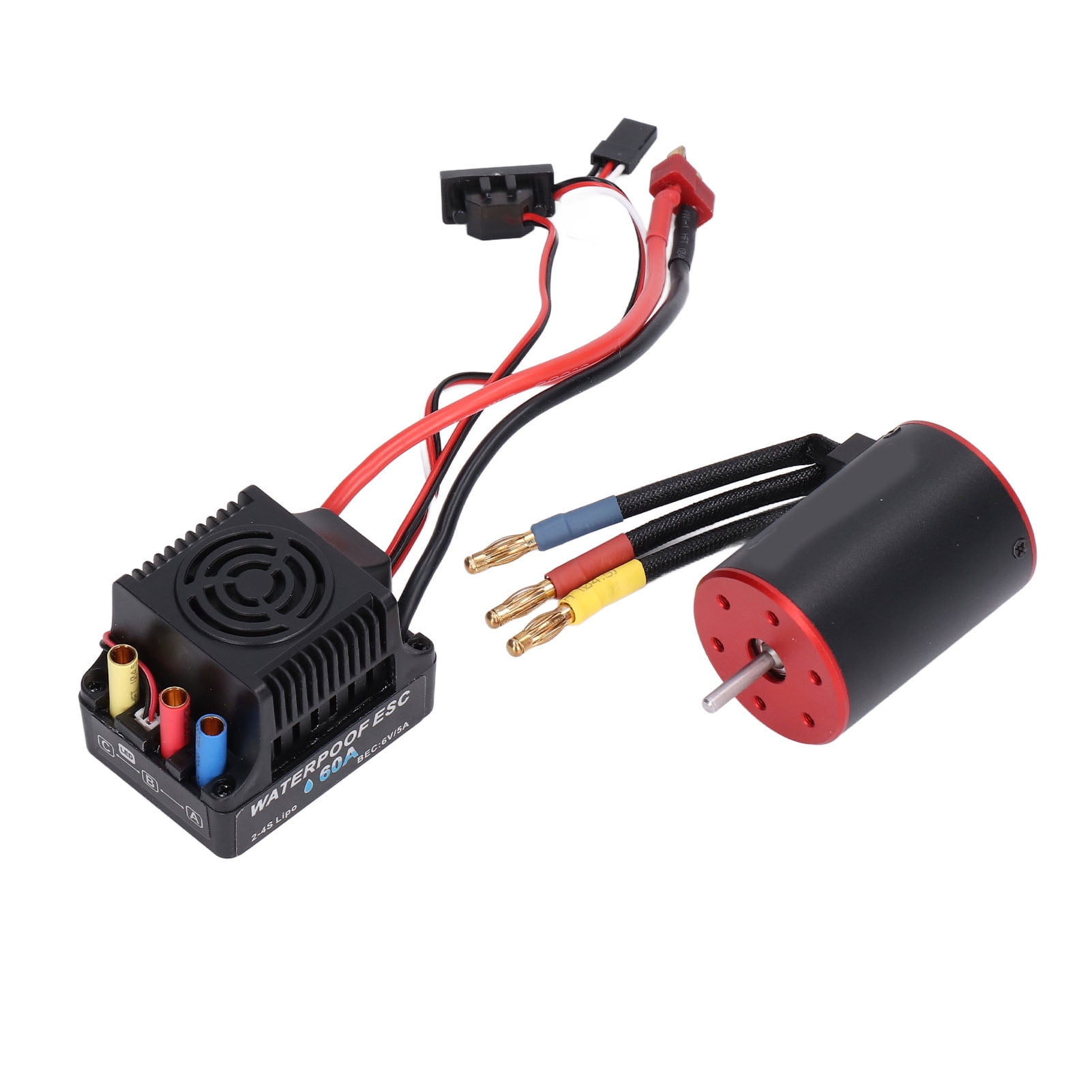 60A Waterproof ESC 3900KV Brushless Motor Combo, 1/8 1/10 RC Car, High ...
