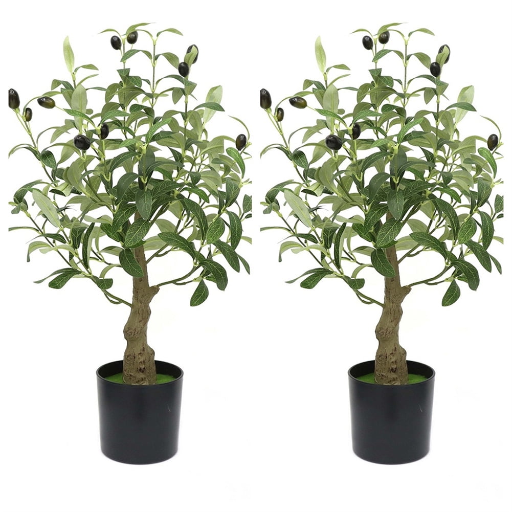 60CM/120CM/210CM Fake Olive Tree with Natural Wood Trunks,Artificial ...
