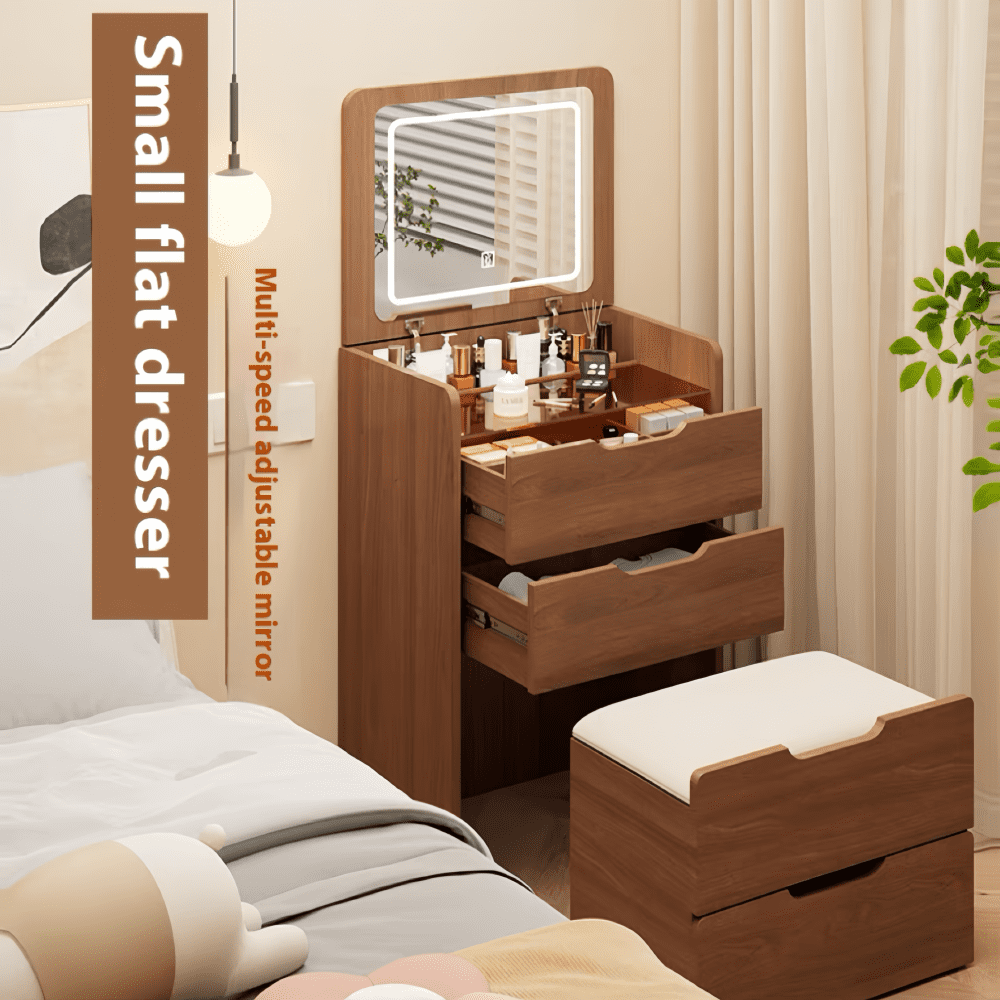 (60CM) 3 in 1 Vanity Desk with Plip Top Mirror, Small Make Up Vanity ...