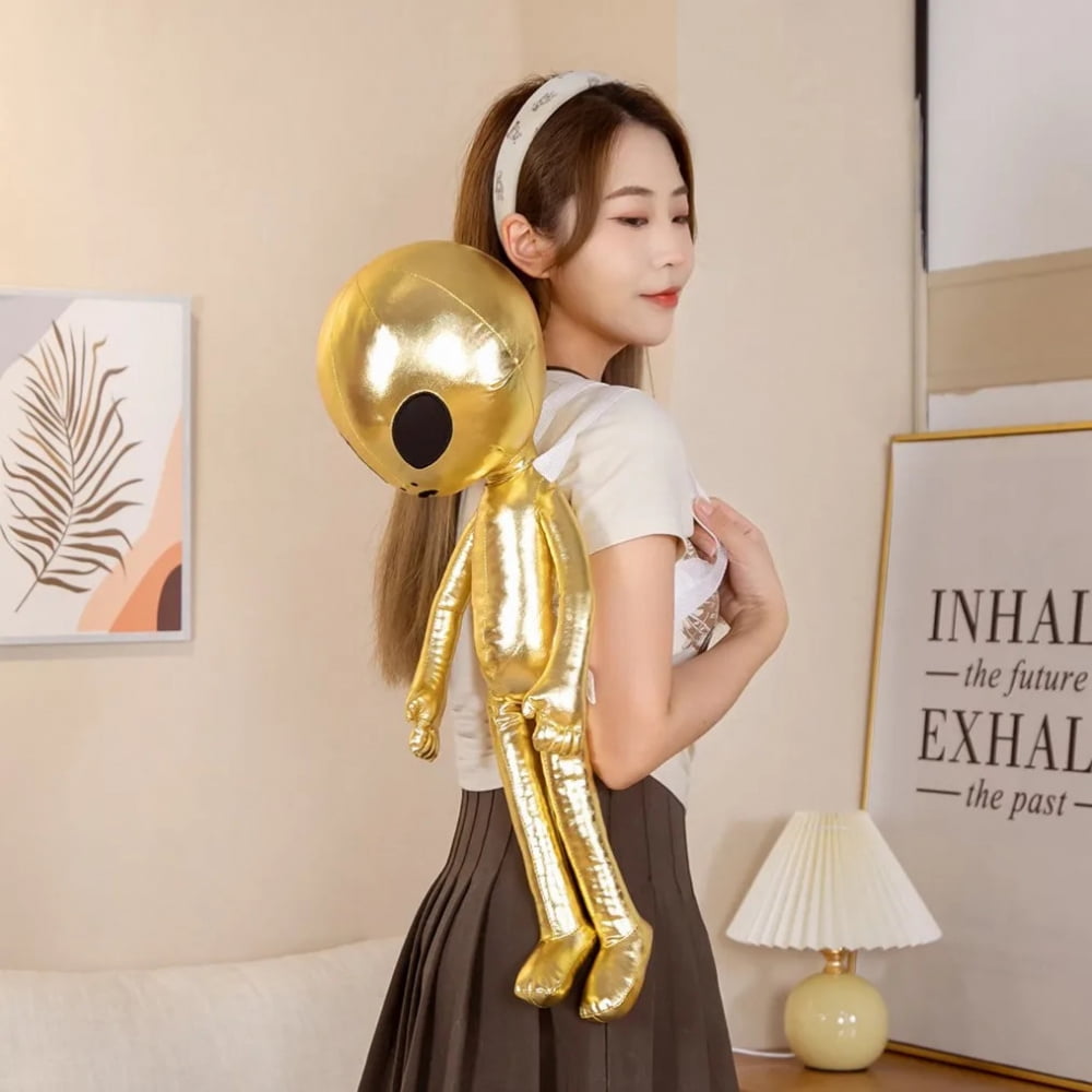 60CM Fashion Alien Backpack PU ET Extraterrestrial Soft Stuffed Plush ...