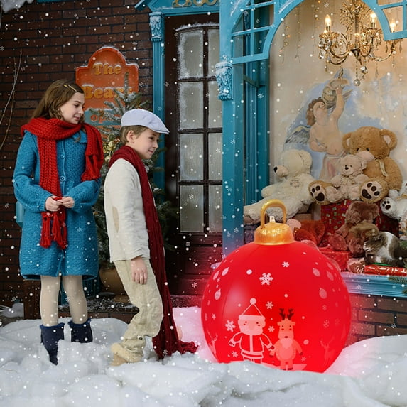 60CM Outdoor Lighted Christmas Inflatable Ball - Airblown Holiday ...