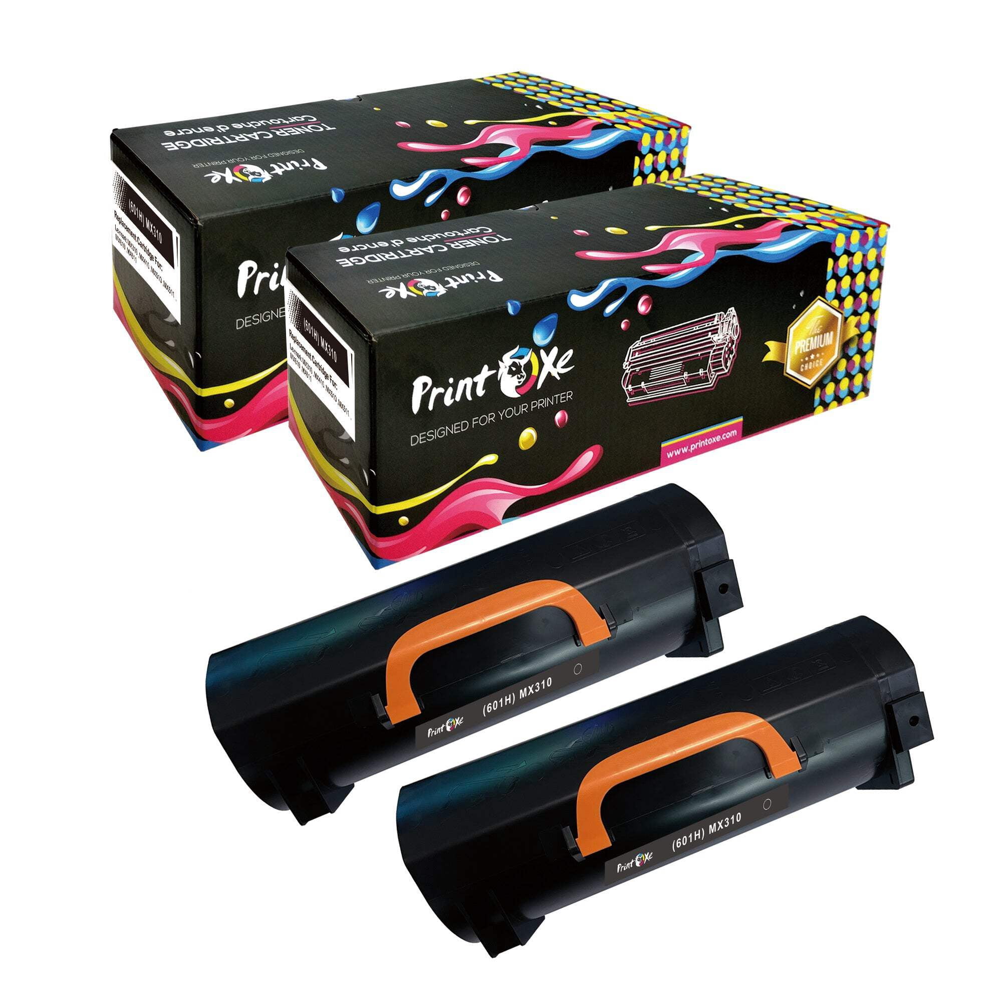 60F1H00 Compatible 2 Toner Cartridges 60F100 / 601H for Lexmark MX310 ...