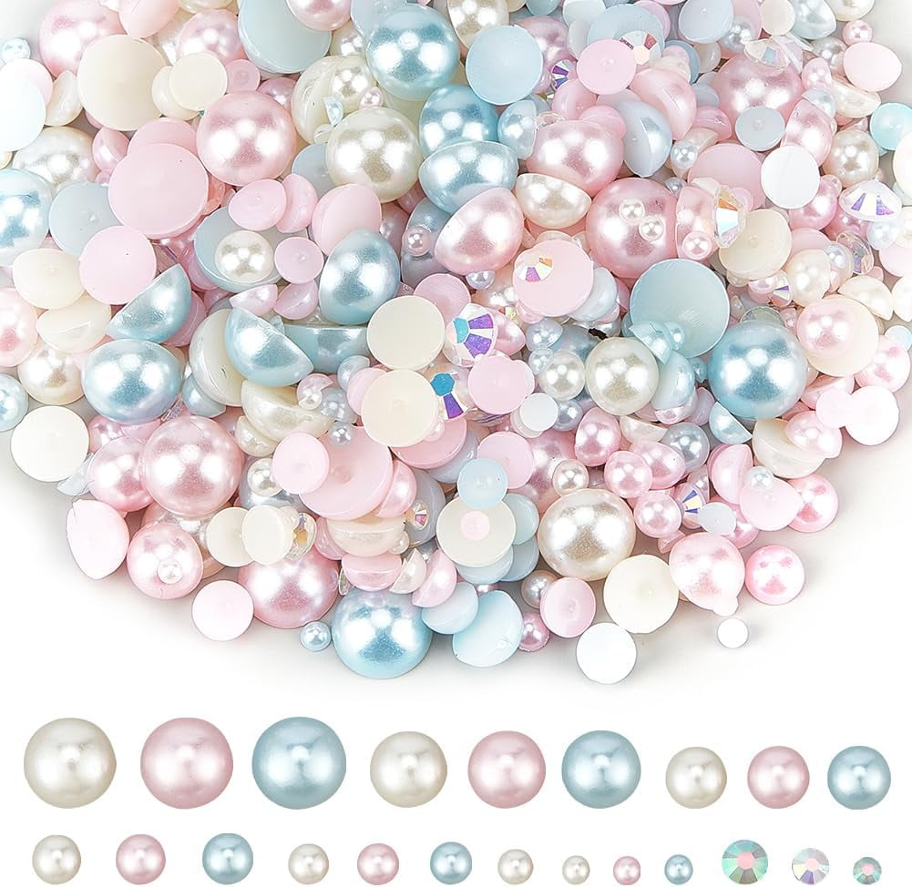 60G Flatback Pearls Plastic Imitation Half Pearl Beads Flatback ...