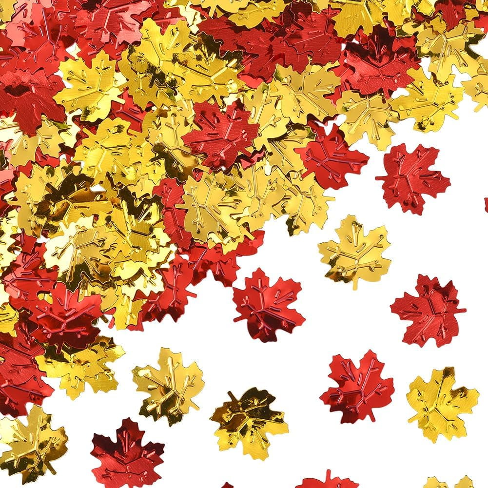 60G Plastic Confetti Maple Leaf Confetti Thanksgiving Sprinkles Mini ...