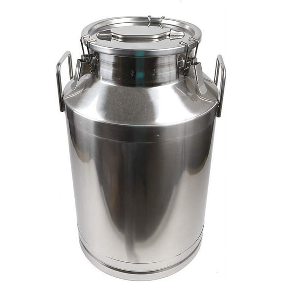 60L/ 15.8Gallon Stainless Steel Milk Can with Sealing Lid, Heavy Duty ...