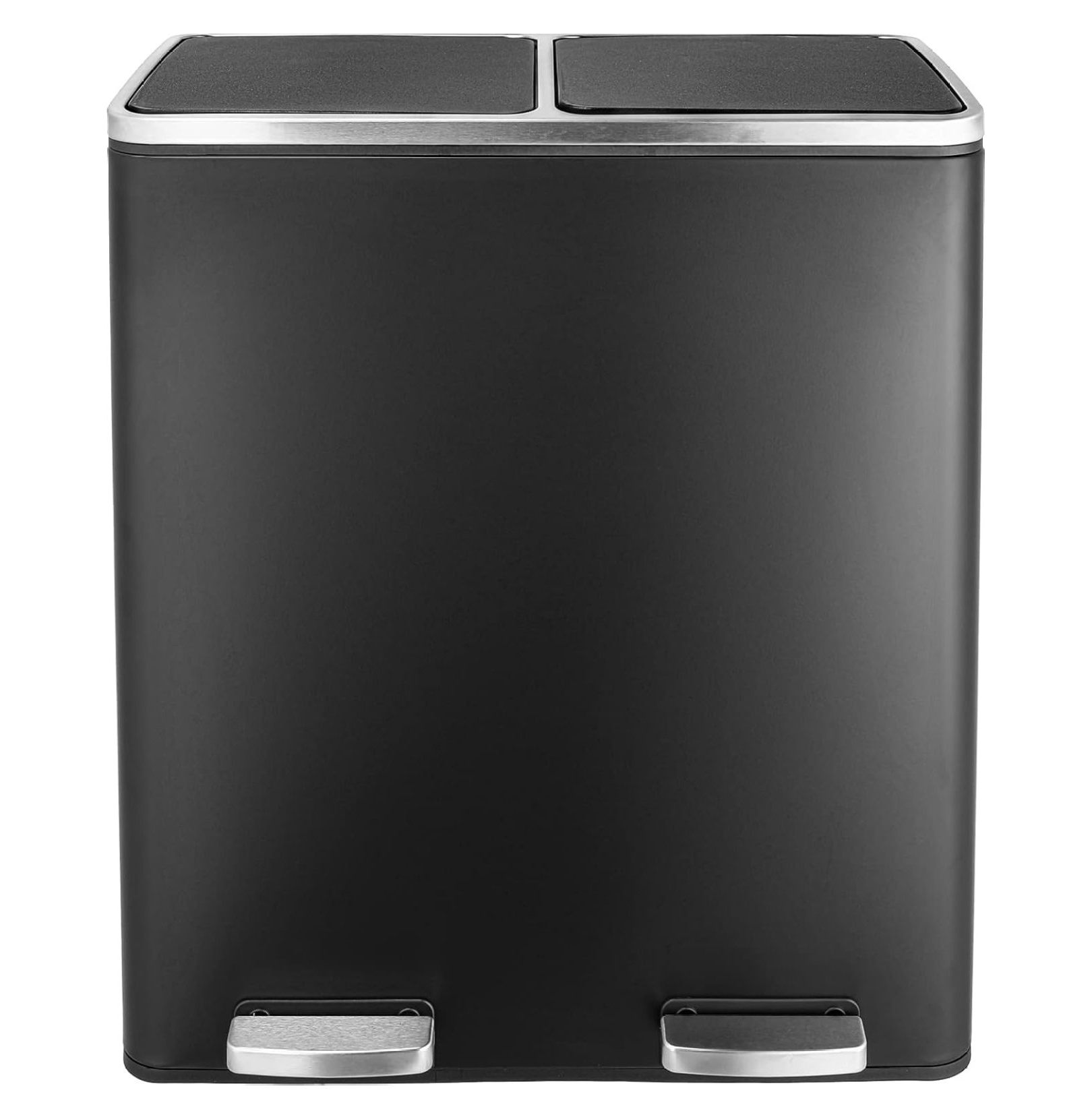 60L(16 Gal) Dual Trash Can, Stainless Steel Kitchen Garbage Can, Double ...