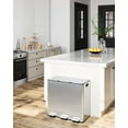 60L 3-Compartment Stainless Steel Kitchen Trash Can with Soft-Close ...