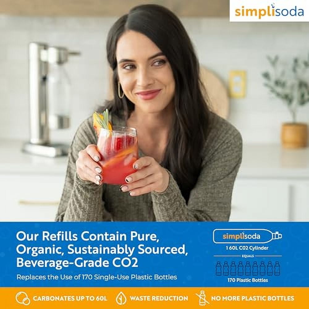 60L CO2 Canister Cylinders - Compatible w/Sodastream BLUE Screw-In Only ...