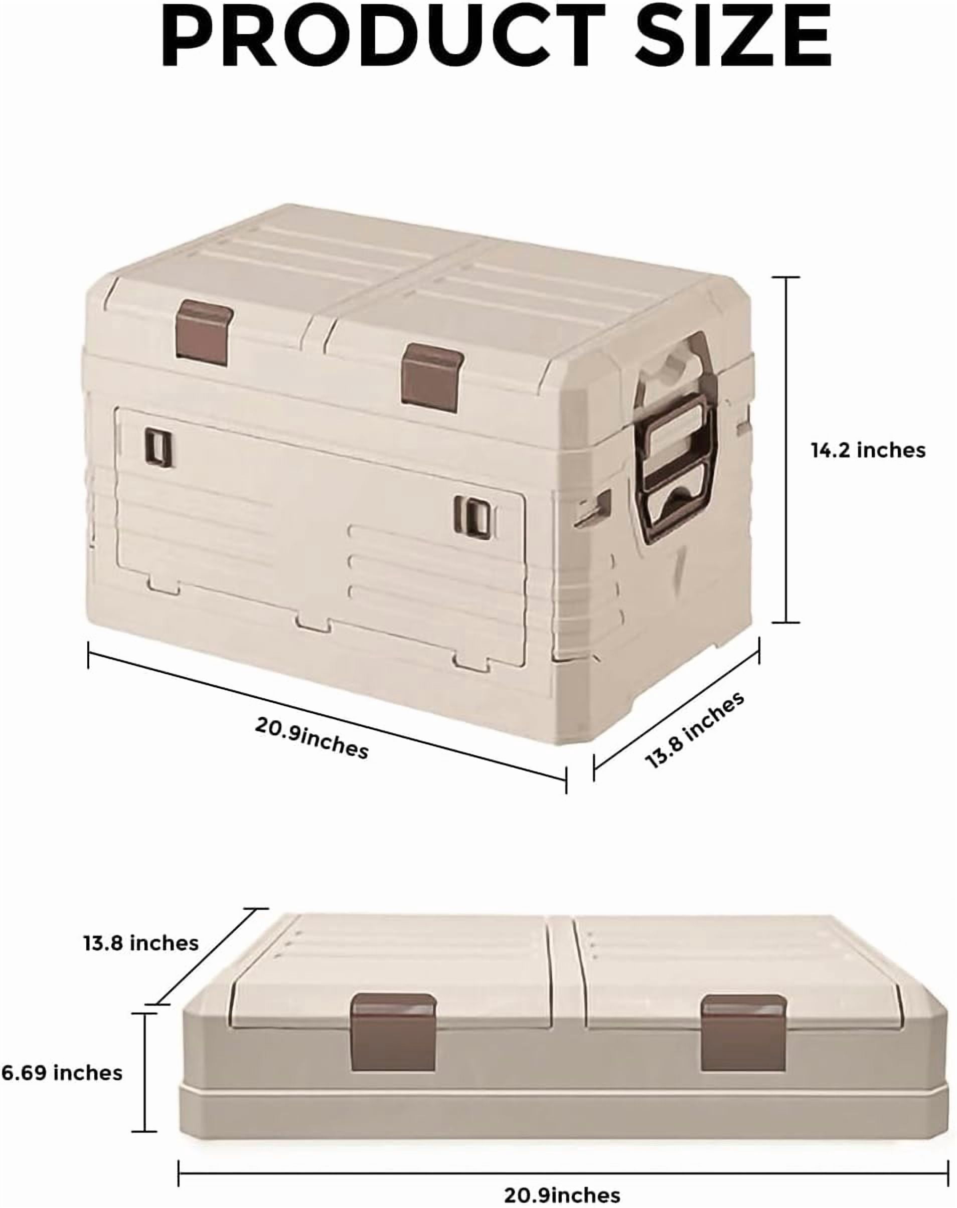 60L Foldable Storage Box with Handles, Double-Layer Stackable Bins for ...