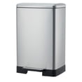 60L Stainless Steel Kitchen Trash Can - Foot Pedal, Soft-Close Silent ...