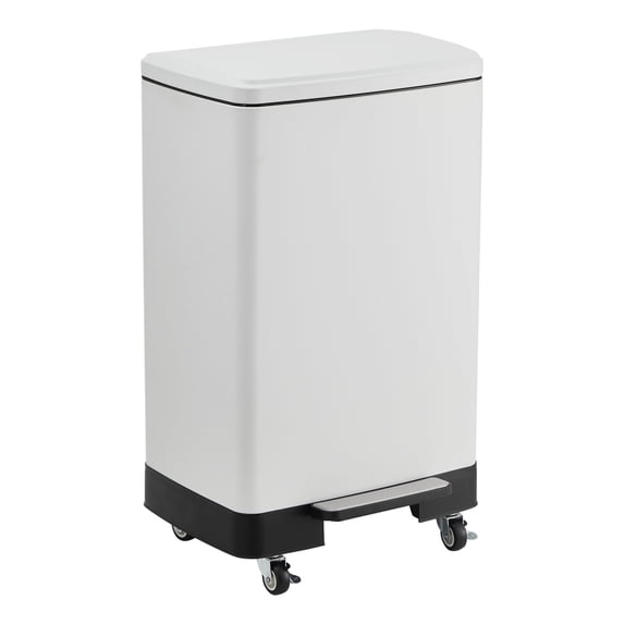 60L Stainless Steel Kitchen Trash Can with Step Pedal, Soft Close Lid ...