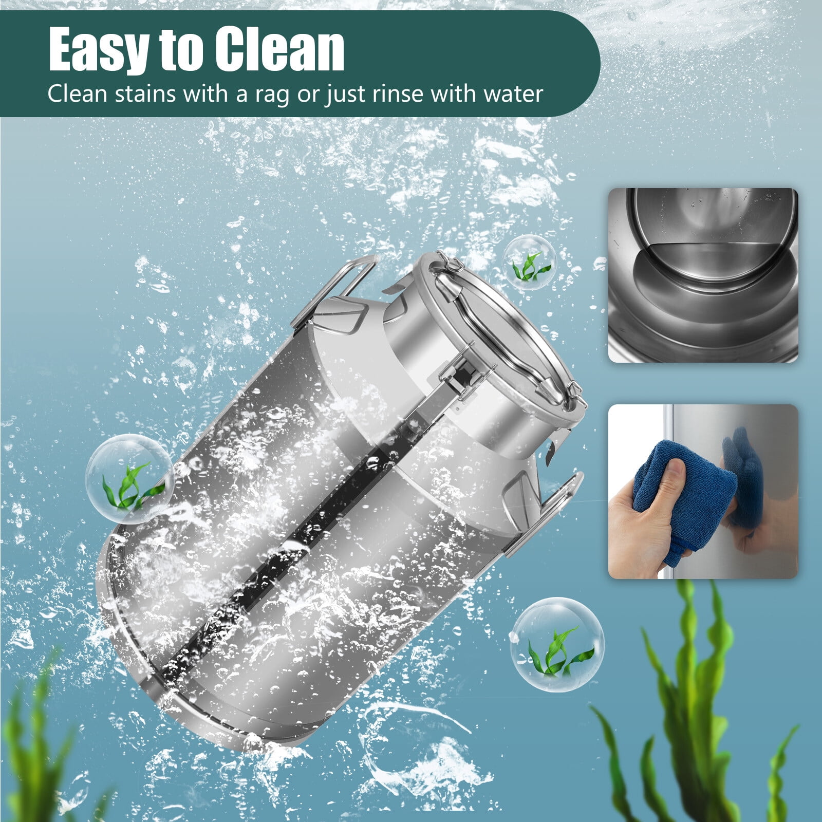 60L Stainless Steel Milk Can Barrel Fermenter Home Brew Wine Beer ...
