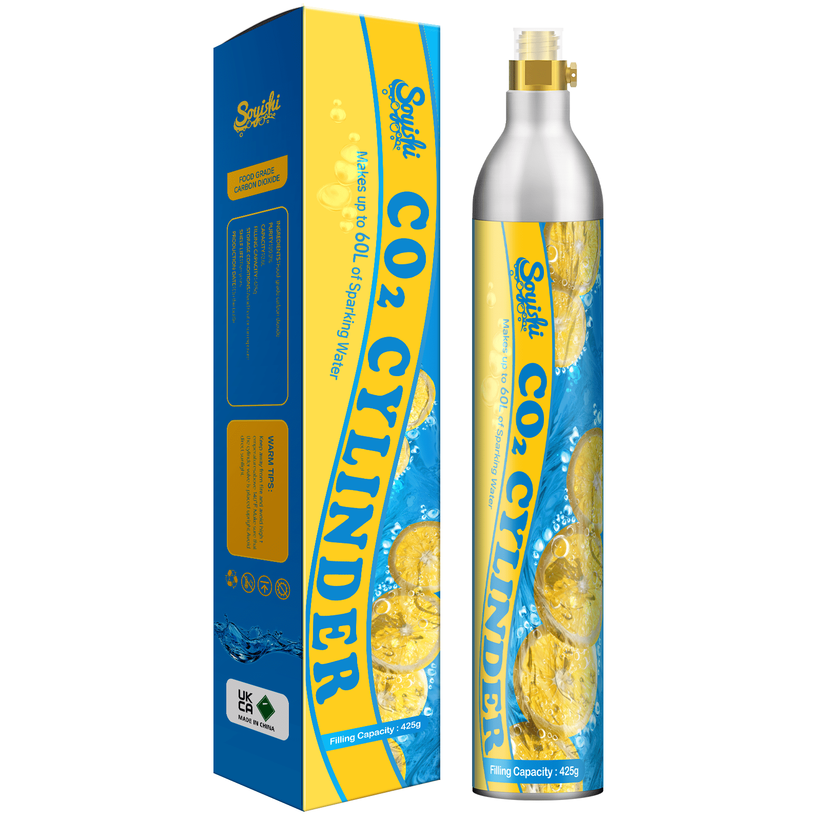 60L Threaded Co2 Cartridges Cylinder 14.5oz CO2 Canister Sparkling ...