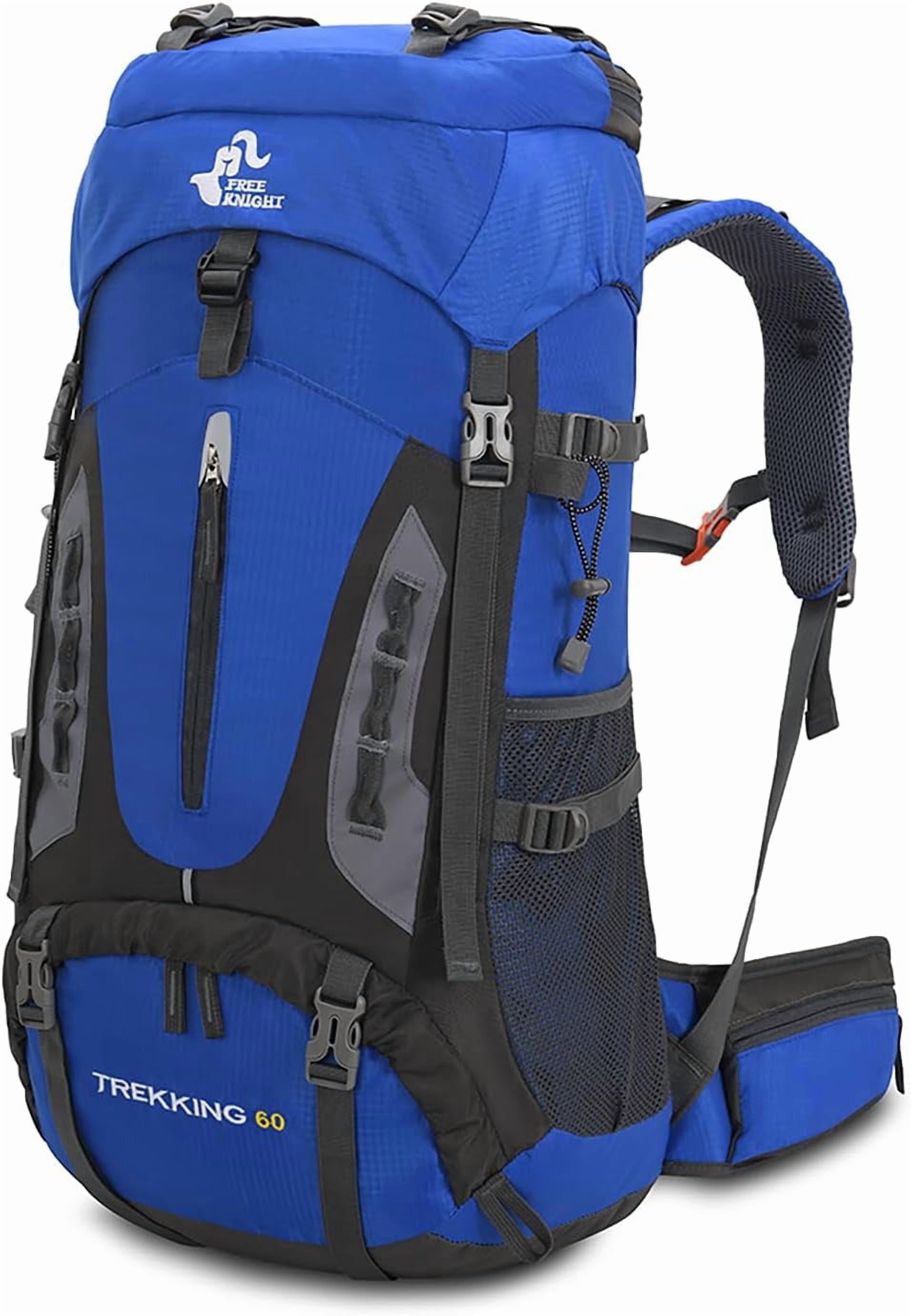 60L Waterproof Hiking Backpack with Rain Cover, Ergonomic Daypack for ...