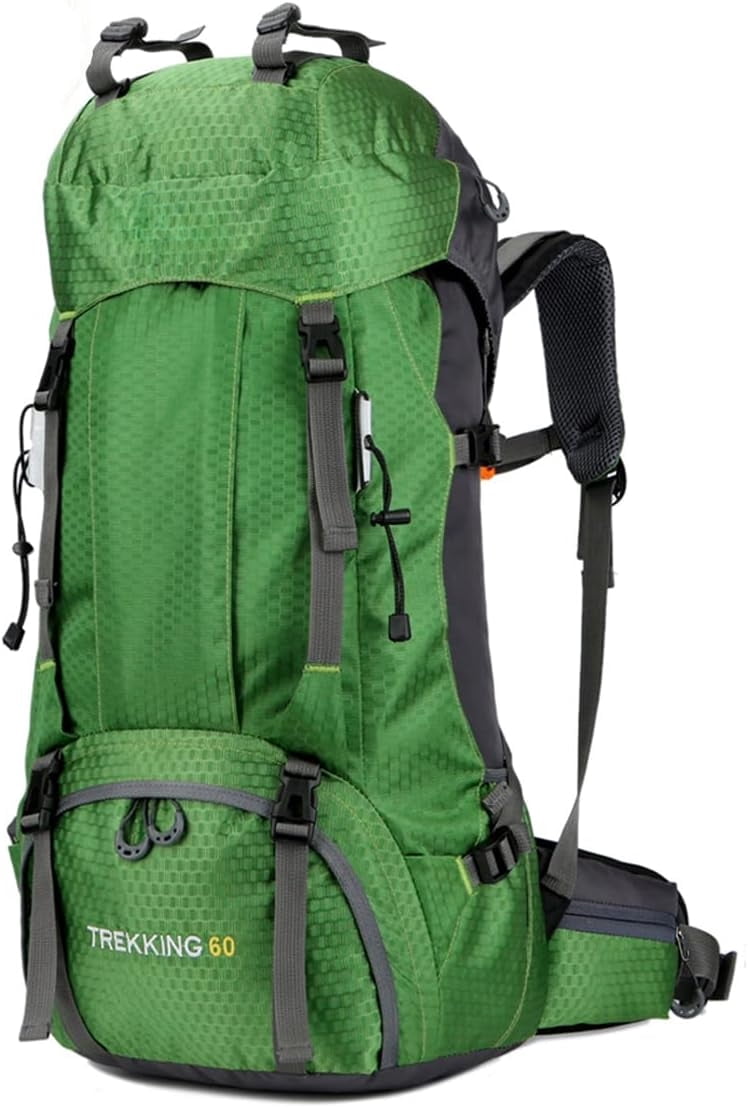 60L Waterproof Hiking Camping Backpack with Rain Cover, Large Outdoor ...