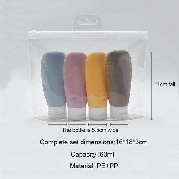 60ML Travel Containers Set, Refillable Travel Bottles Kit for Shampoo ...