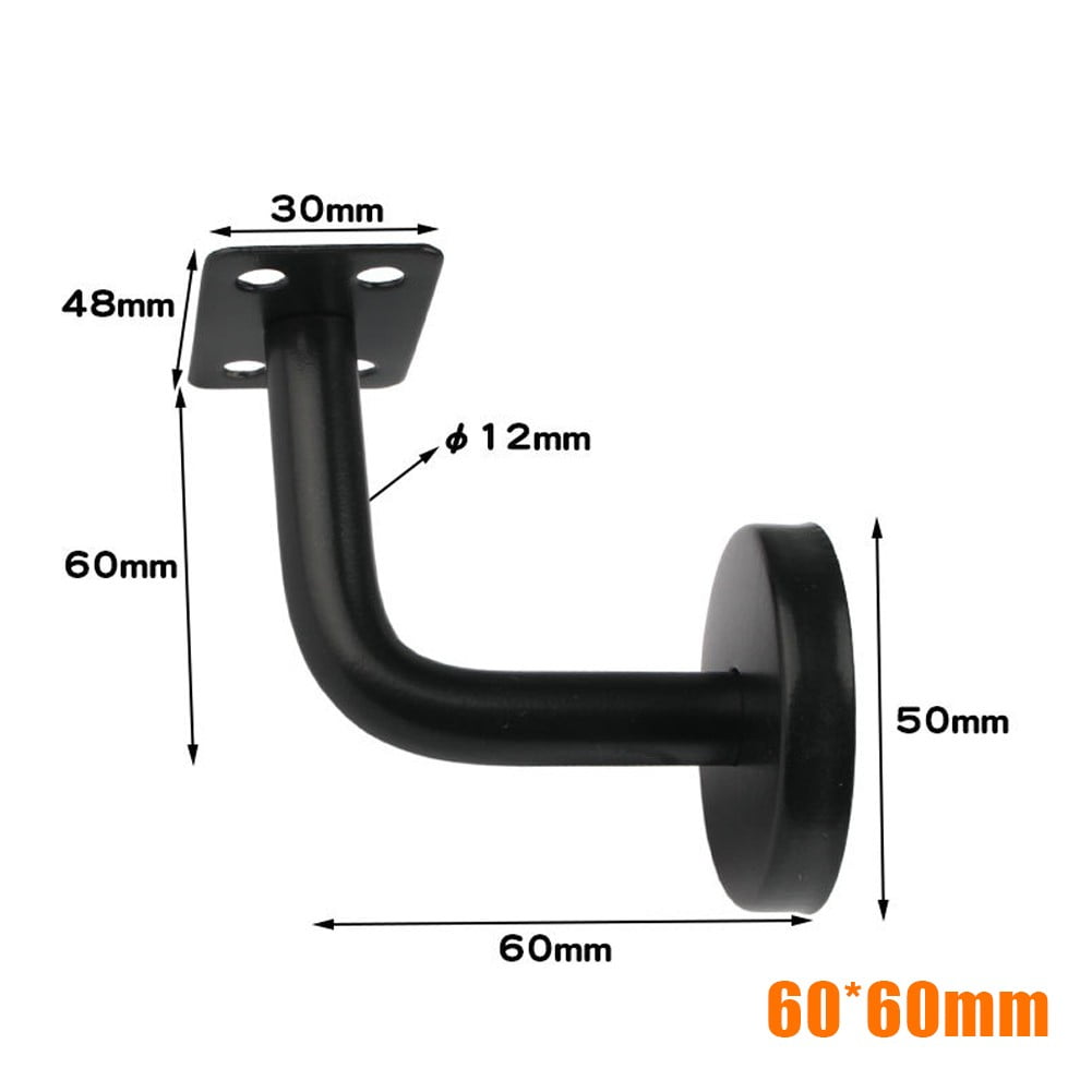 60Mm/80Mm Stair Handrail Brackets Black Stair Handrail Rack Bannister ...