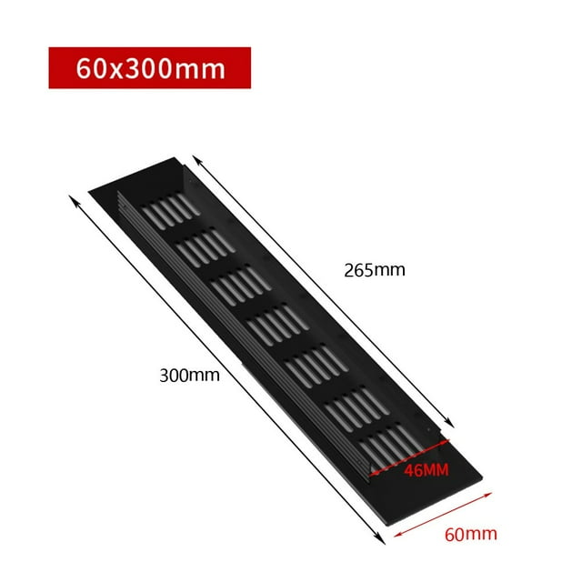 60mm Aluminium Rectangular Cabinet Wardrobe Air Vent Grille Ventilation ...