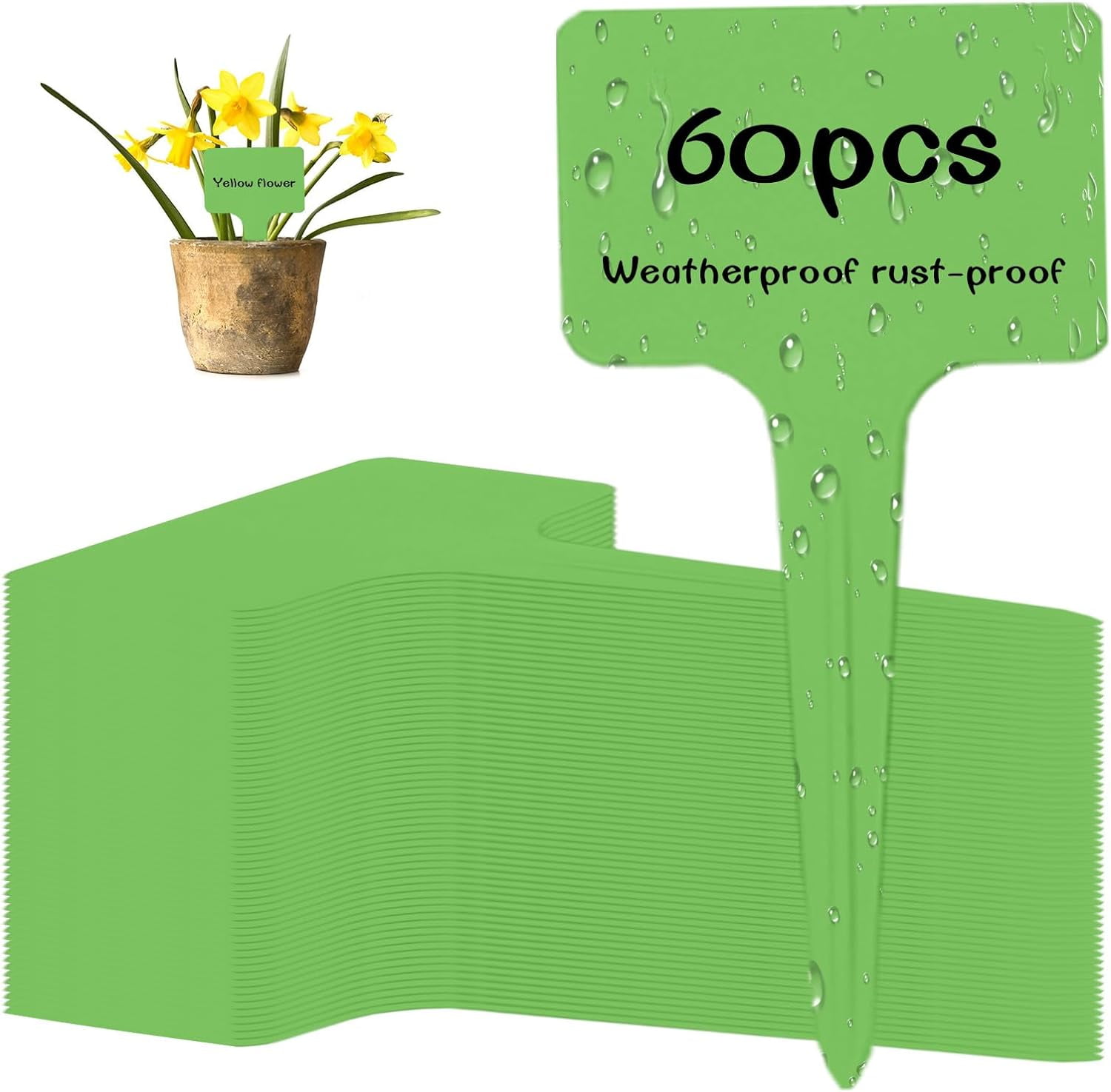 60PCS 1.97x3.94'' T-Type Plastic Nursery Garden Plant Label Gardening ...