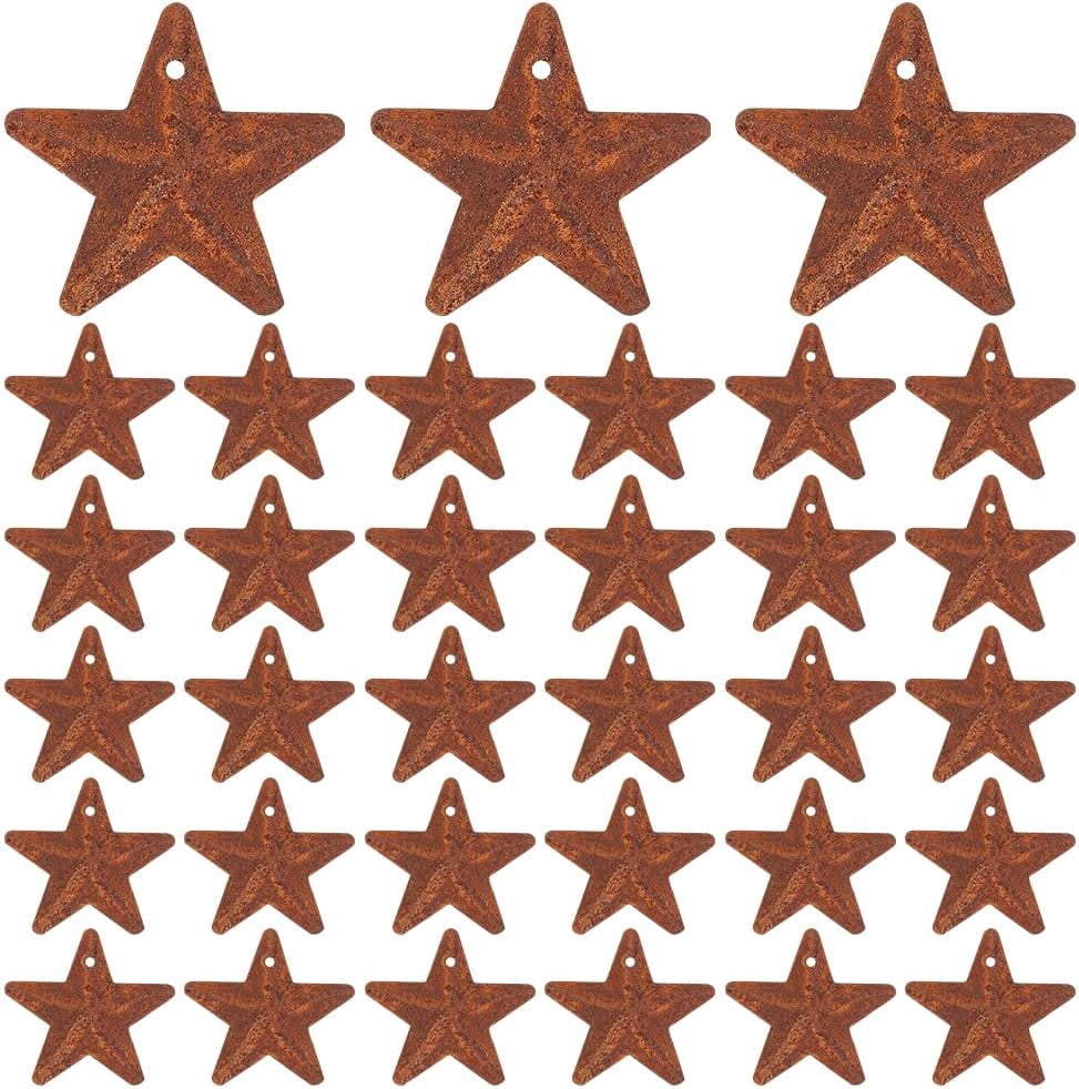60PCS 1" Rusty Metal Barn Star Vintage Antique Primitives Country Decor ...
