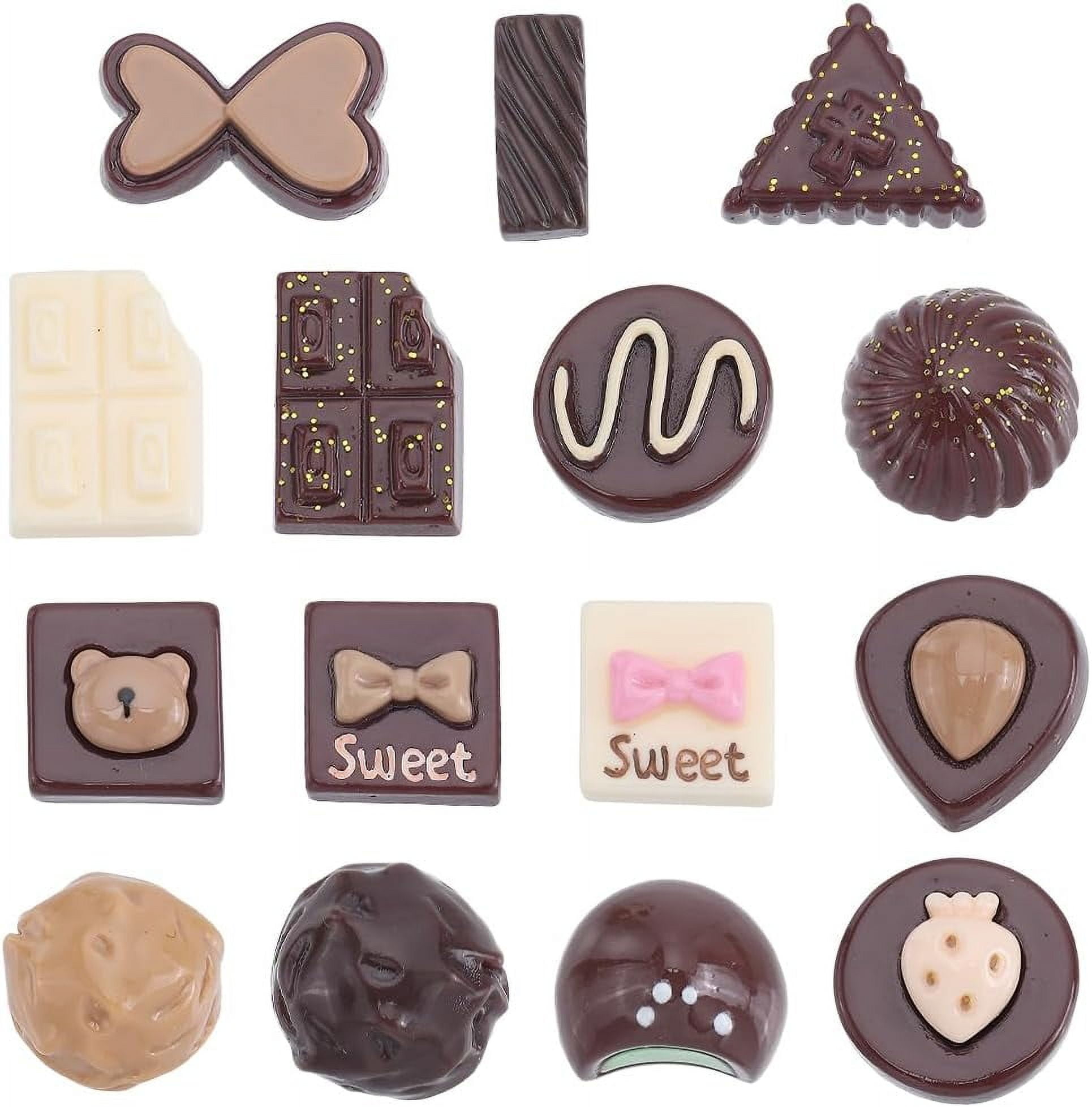 60PCS 15 Styles Artificial Chocolate Simulation Realistic Miniature ...