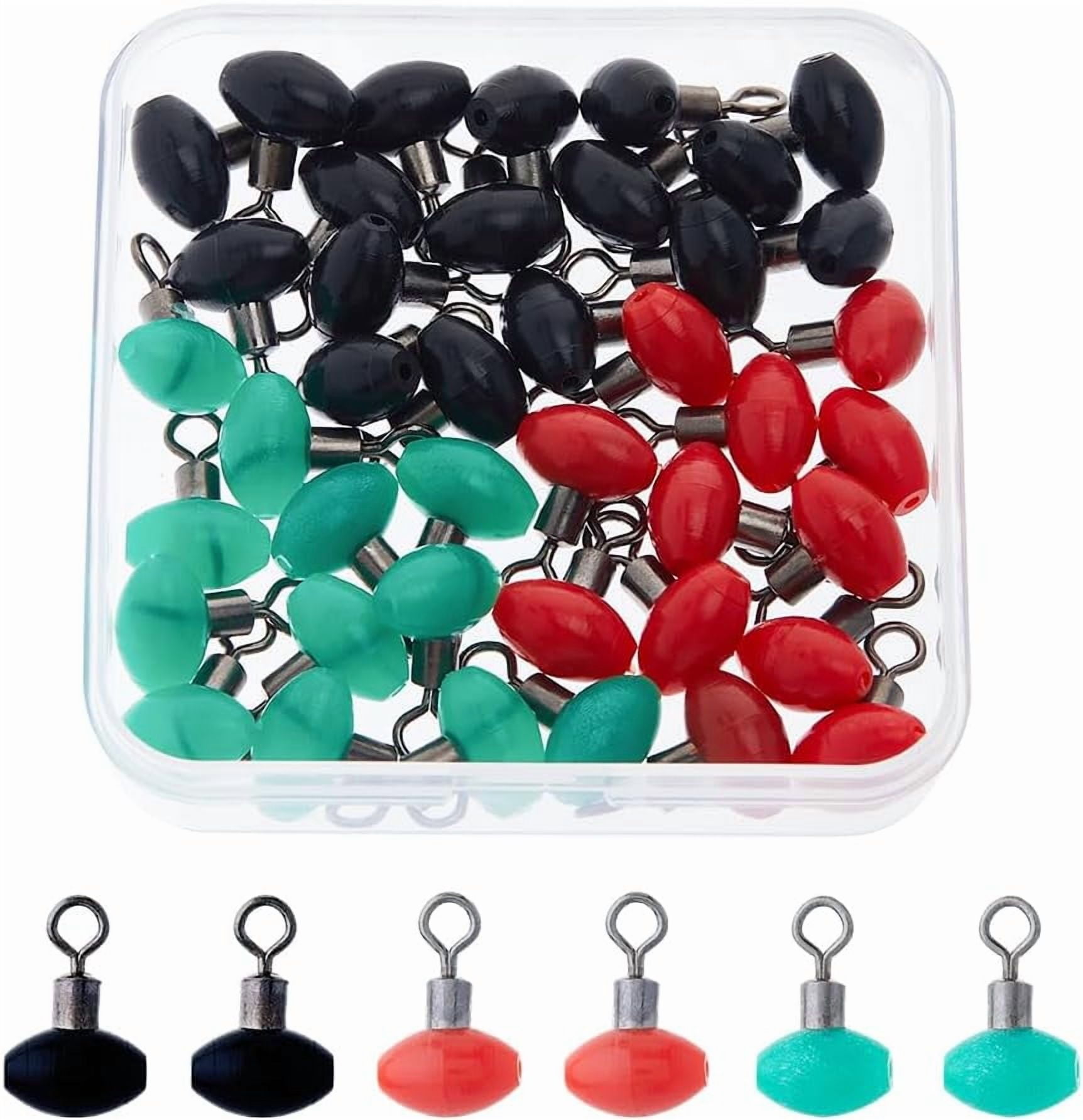 60PCS 3 Colors Fishing Rolling Swivel 1.85x1.2cm Slide Rig Rolling ...