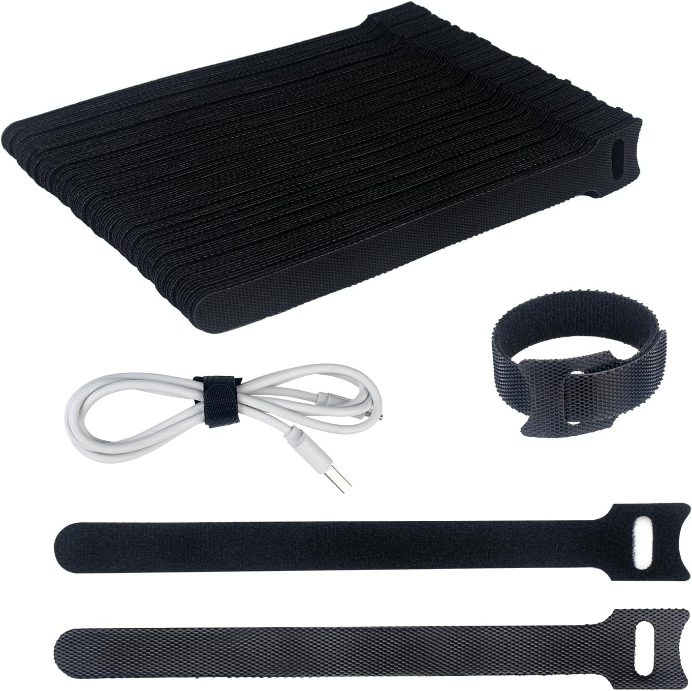 60PCS 6 Inch Reusable Cable Ties Black, Adjustable Cable Straps, Cable ...