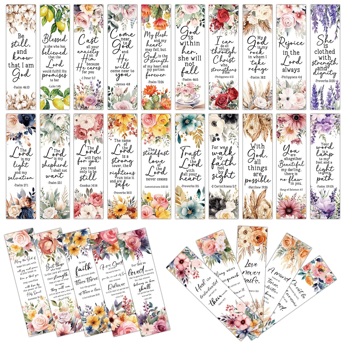 60PCS Bible Bookmarks for Women Men, Christian Religious Faith Gifts ...