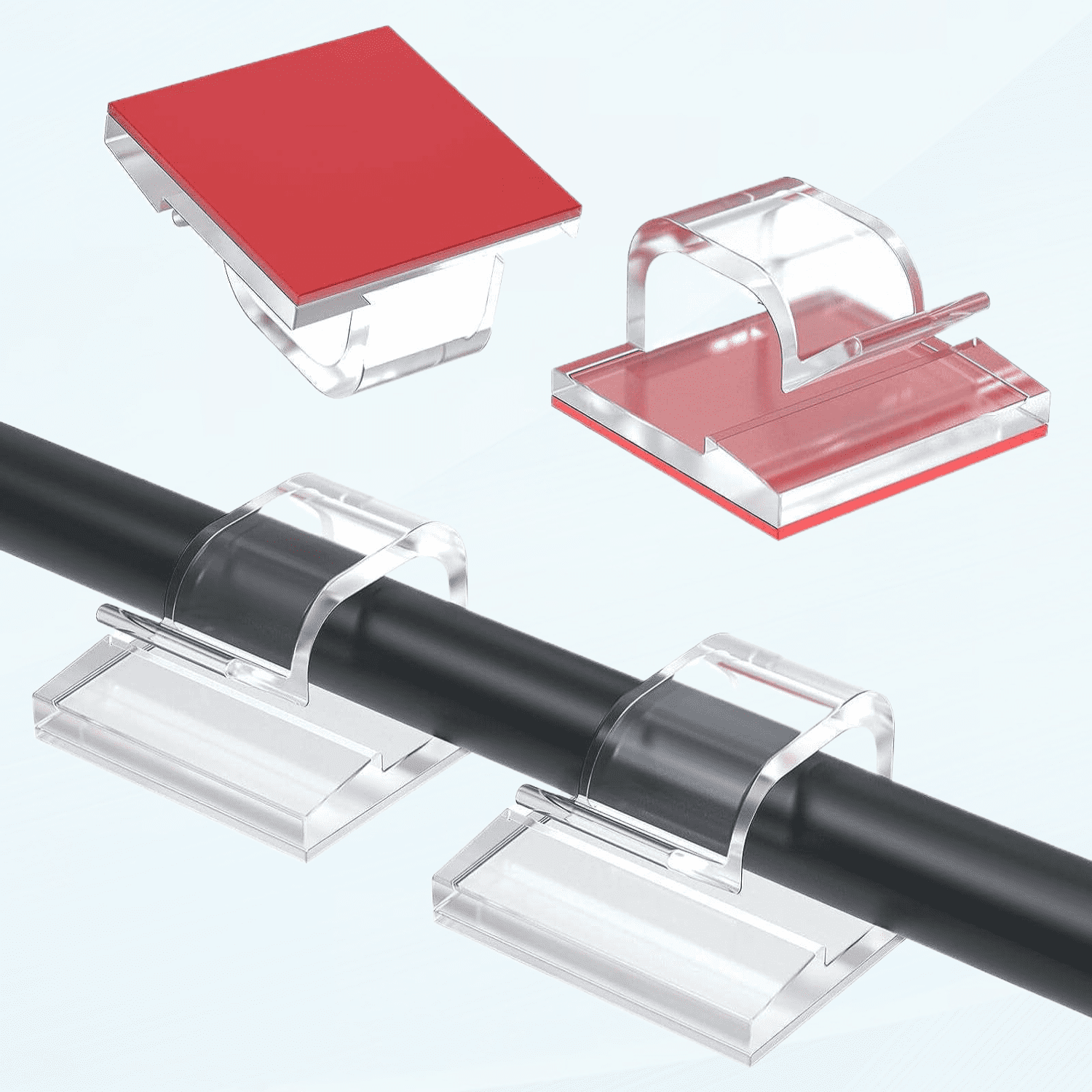 60PCS Cable Clips with Adhesive, Wall Wire Clips for Cable Management ...