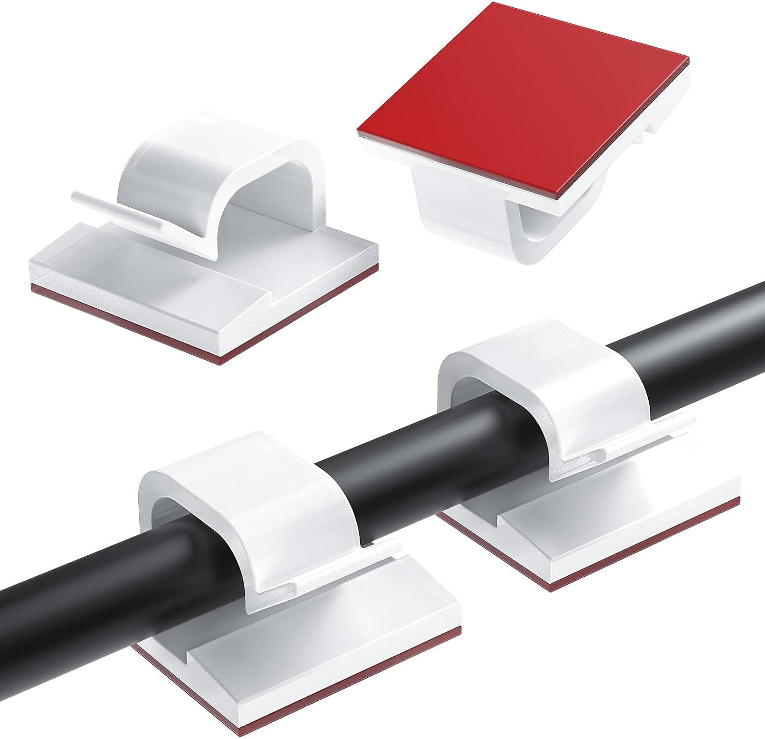 60PCS Cable Clips with Adhesive, Wall Wire Clips for Cable Management ...