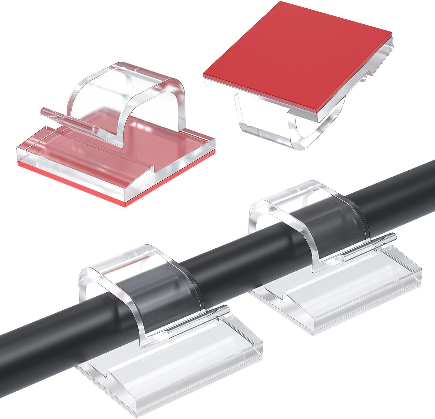 60PCS Cable Clips with Adhesive, Wall Wire Clips for Cable Management ...