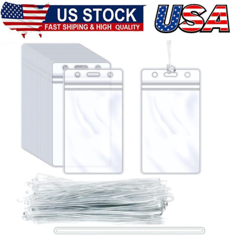 60PCS Clear Plastic Bag Tags,Luggage Bag Tag Holder Bulk,Identification ...