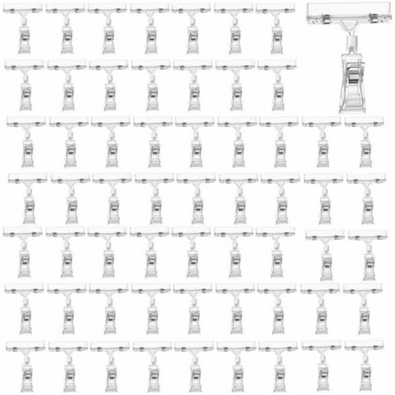 60PCS Clear Sign Holder Clips for Retail Display, Plastic Price Sign ...