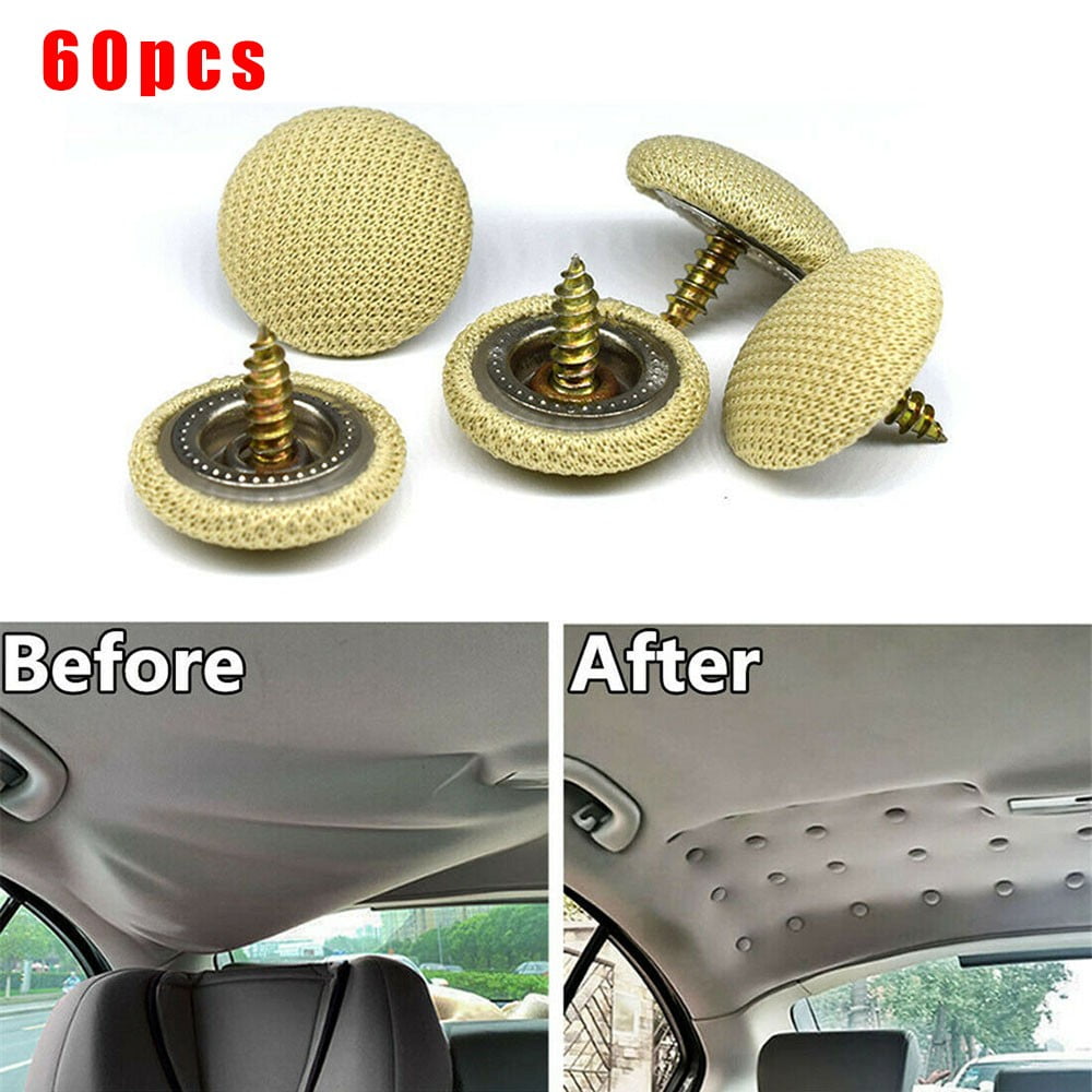 60PCS Cloth Car Roof Snap Rivets Car Roof Fixing Buckle With Screws ...