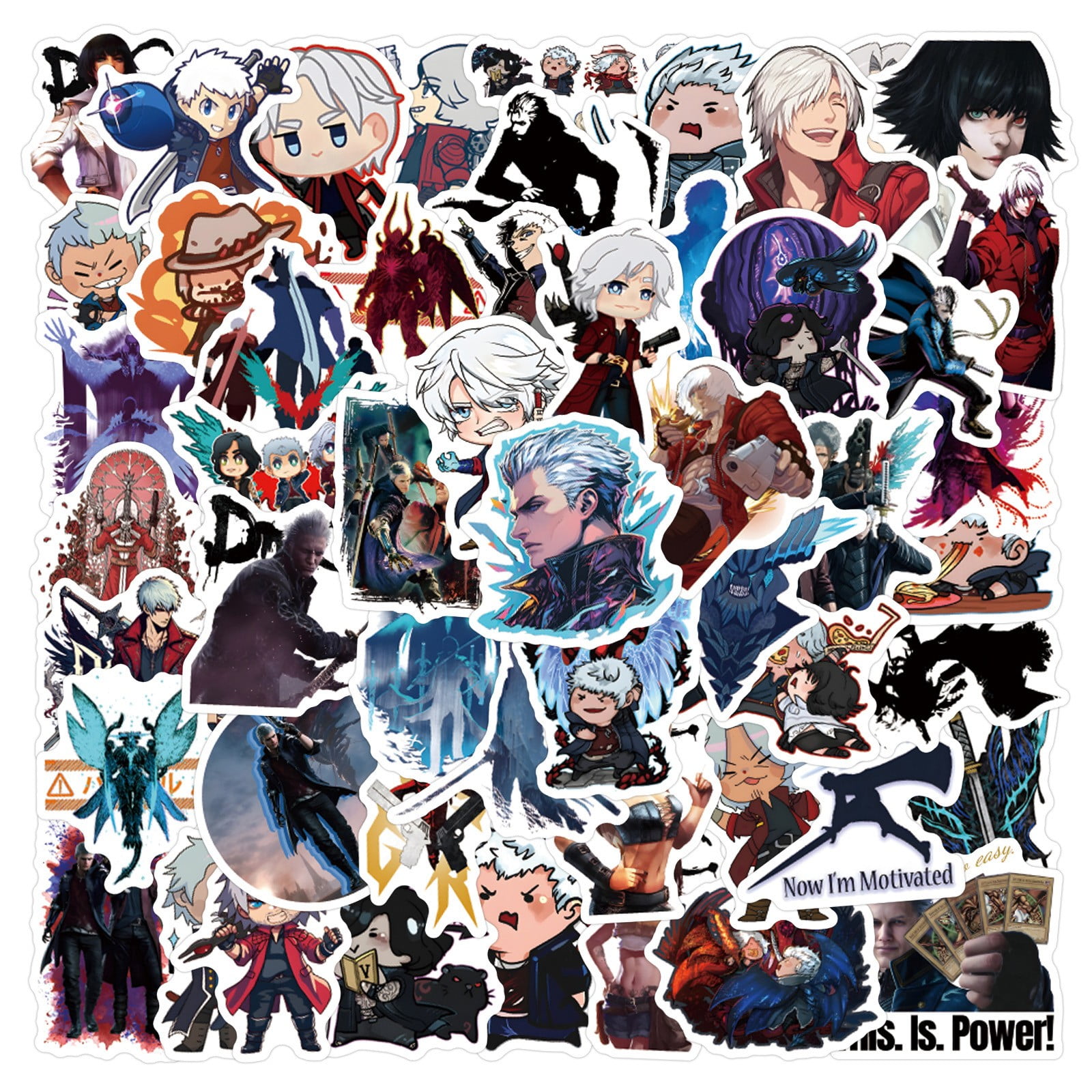 60PCS Devil May Cry Stickers for Teens, Cartoon Kids Anime Stickers for ...