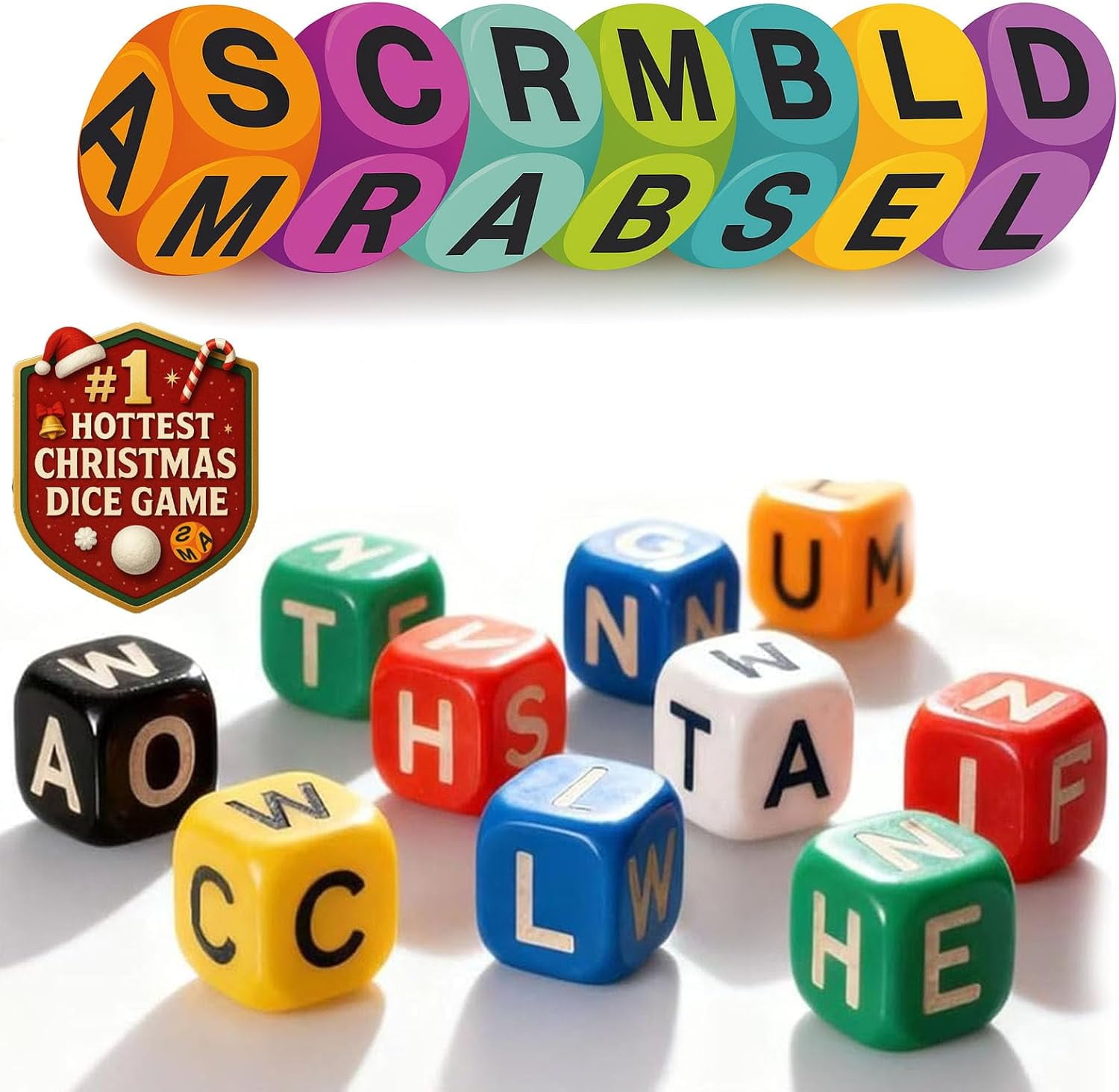 60PCS Dice Word Game Brain Exercise Game,Scrambled Crossword Dice Game ...