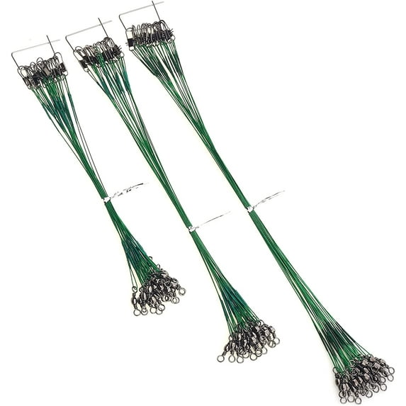 60PCS Fishing Leaders, Hi-Low Rig Fish Line Stainless Steel Wire Leader ...