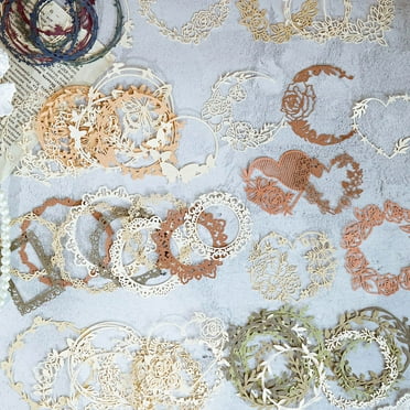 SunWMart 30PCS Vintage Hollow Embossed Frame Scrapbook Paper, Scrapbook ...