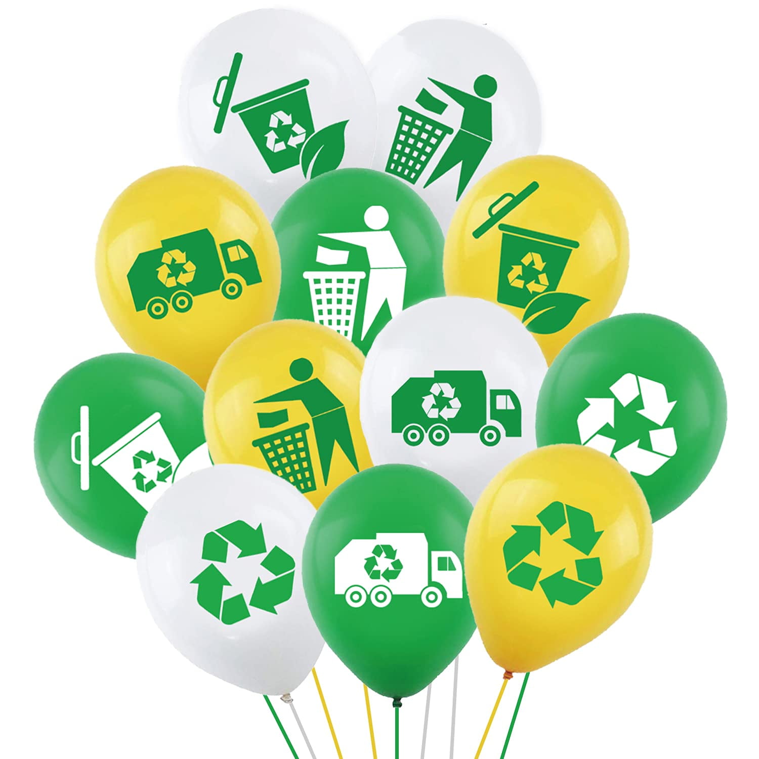 60PCS Garbage Truck Latex Balloons -Garbage Truck Themed Party Supplies ...