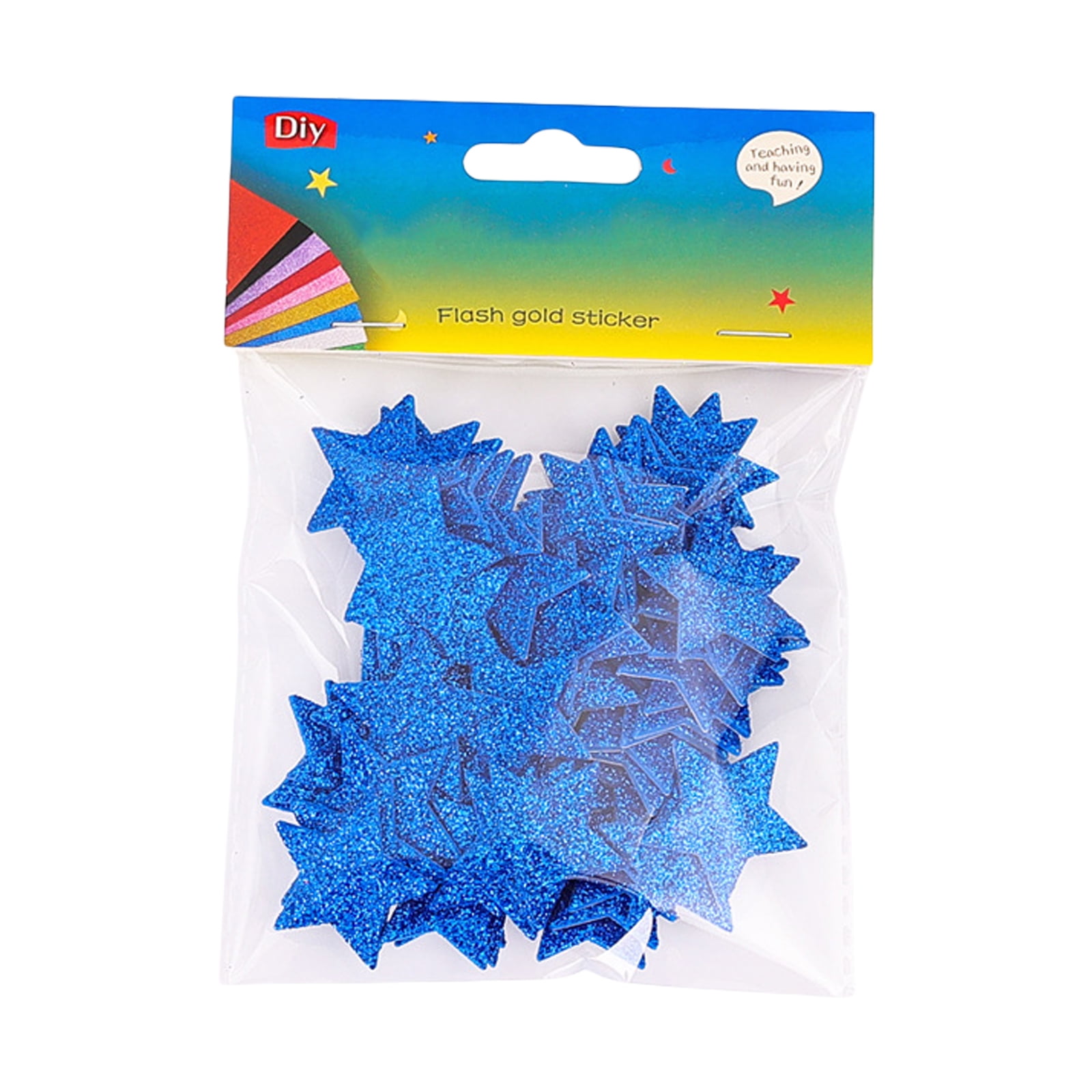 60PCS Glittering Sticker Foam Star Sticker Adhesive Star Sticker for ...