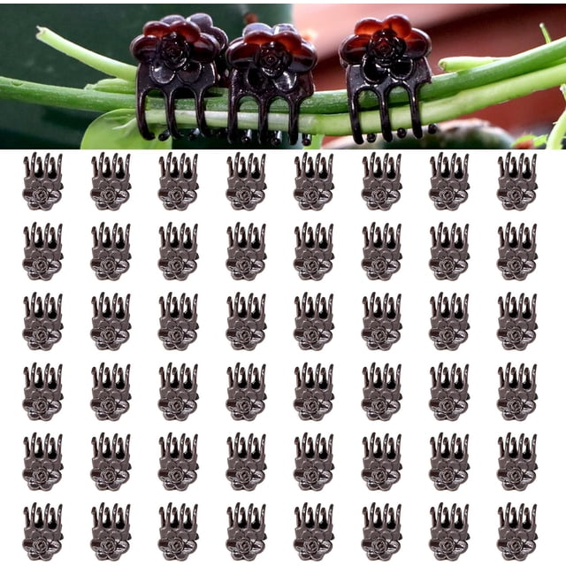 60PCS Green Plant Clips Orchid Flowers Support Clamp Climbing Vine Stem ...