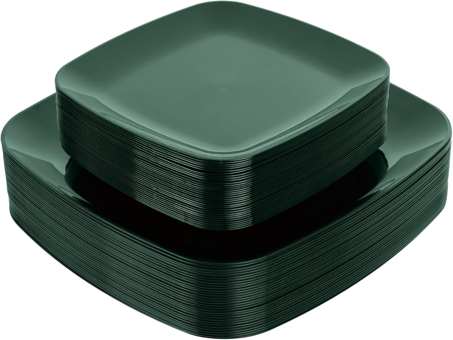 60PCS Green Square Plastic Plates - Green Disposable Plates for 30 ...